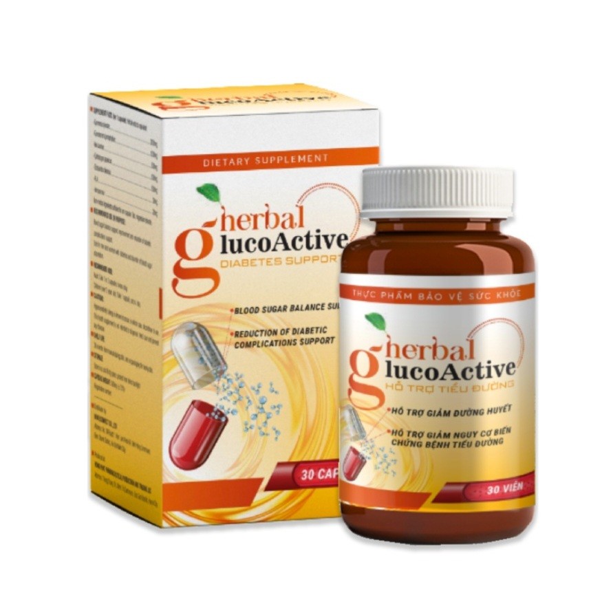 Viên uống Herbal Gluco Active , Herbal GlucoActive - hộp 30 viên ...
