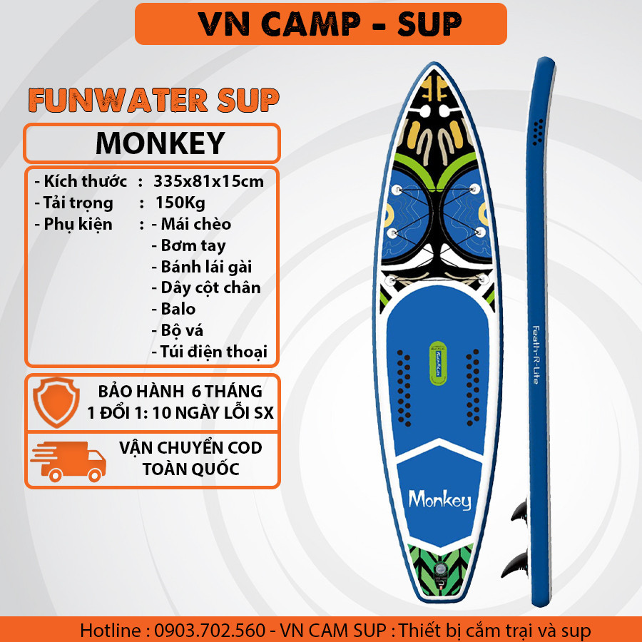 SUP MONKEY - Ván chèo đứng bơm hơn Funwater MONKEY - Thuyền SUP chính ...