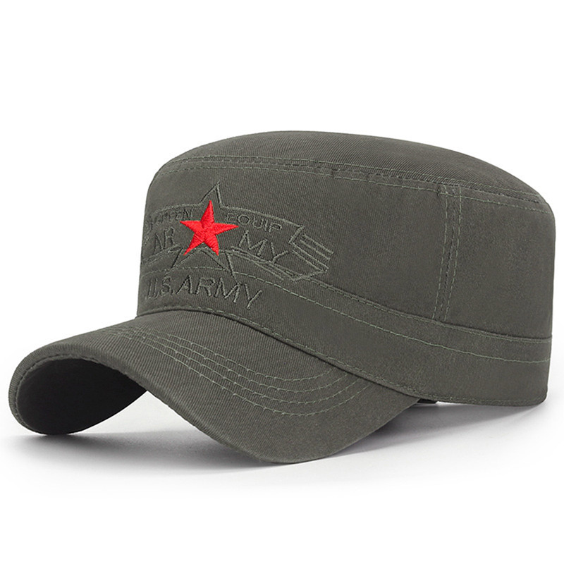 Camo Red Star Flat Top Hat Pentagram Nam Nữ Mũ Cotton Vintage Honor Mũ ...
