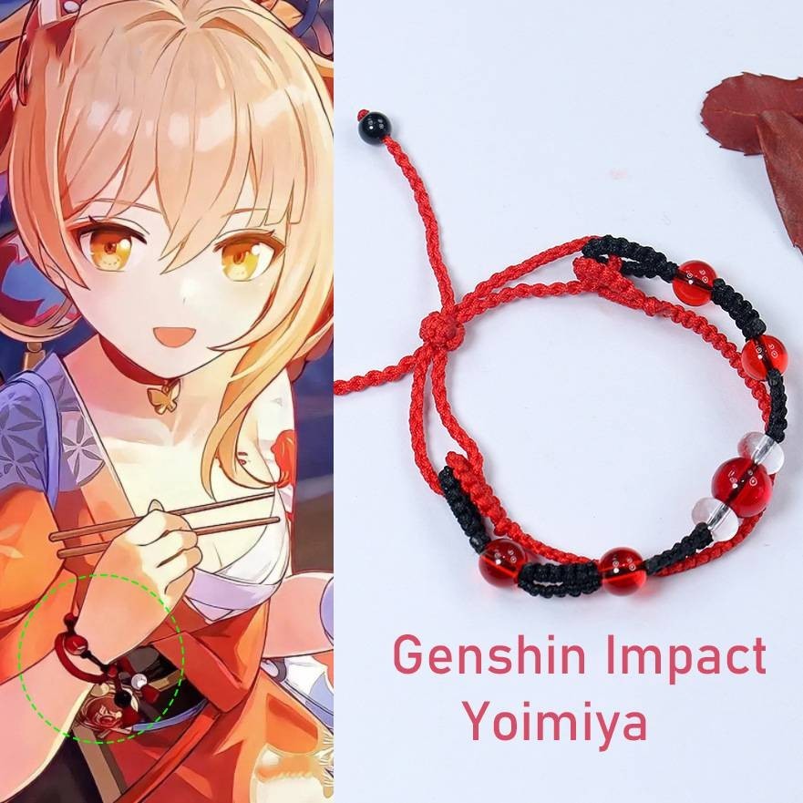 Ys Genshin Impact Yoimiya vòng tay dệt Đạo cụ và phụ kiện dây dệt tay ...