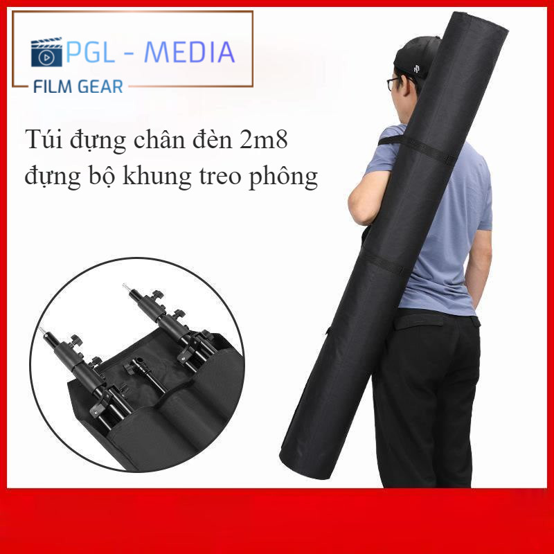 Túi đựng chân đèn thu gọn 1,2m 1,3m. Túi đựng chân inox 2m8, đựng bộ ...