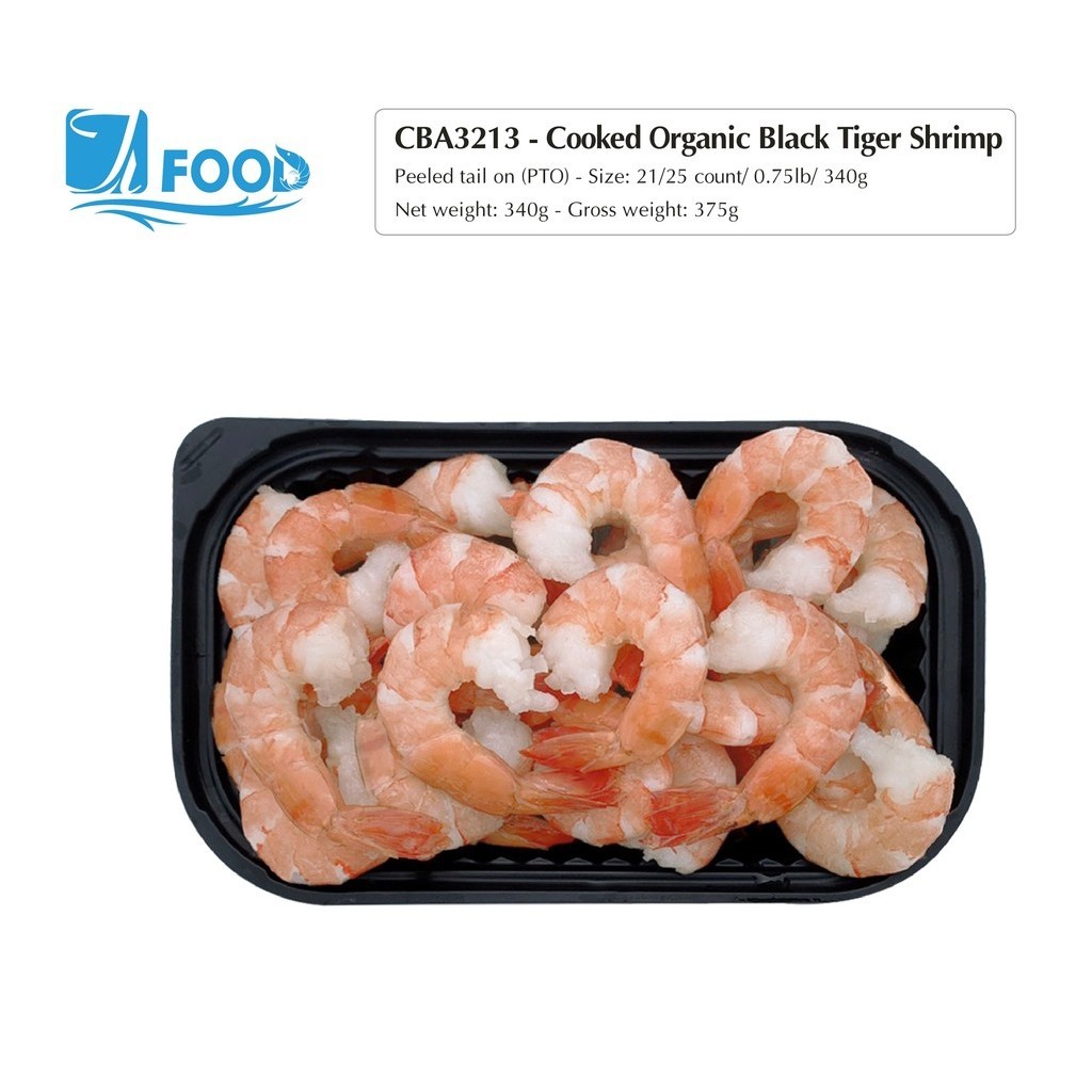 Tôm sú hấp nguyên vị, lột vỏ chừa đuôi Size 21/25, NW 340g (Khay) | Shopee Việt Nam