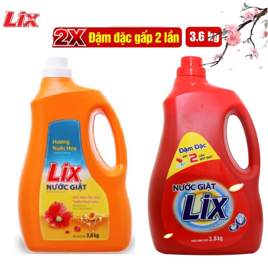 Nước giạt Lix 3,3kg/Can tẩy sạch mọi vết bẩn lưu hương lâu Dùng Cho Giặt Tay Và Máy GIặt ...