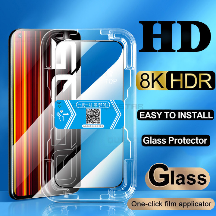 Kính Cường Lực Khung Tự Dán Dán Màn Hình Bảo Vệ Màng Loa Cho Realme Gt