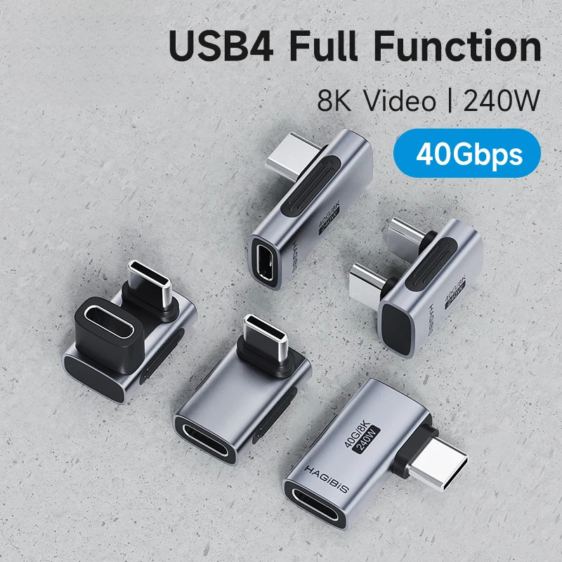 Hagibis 240W USB C sang C Adapter 40Gbps 8K 60Hz 90 Độ Chuyển Đổi USB4 Adapter Cho Thunderbolt 4 ...