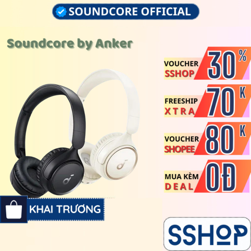 Tai nghe không dây chụp tai Soundcore by Anker H30i, Gập gọn, 70 Giờ Phát, Bluetooth 5.3, A3012 ...