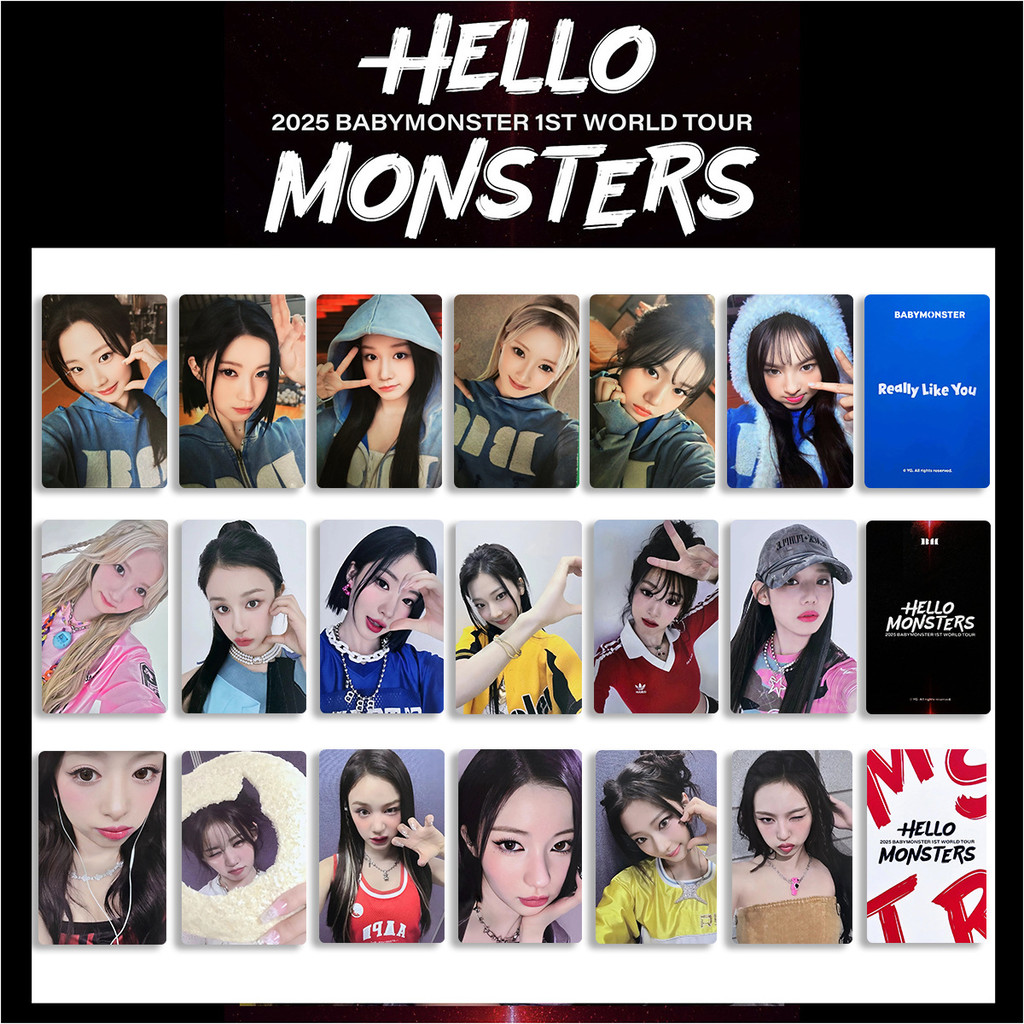 Kpop Idol BABYMONSTER WORLD TOUR Photocards HELLO MONSTERS Card | Shopee Việt Nam