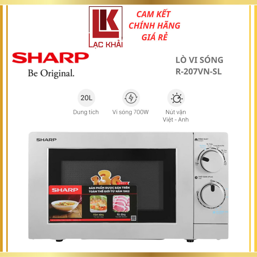 Lò vi sóng Sharp R-207VN-SL/R-209VN-SK, 20 lít, Công suất 700W - Hàng chính hãng | Shopee Việt Nam