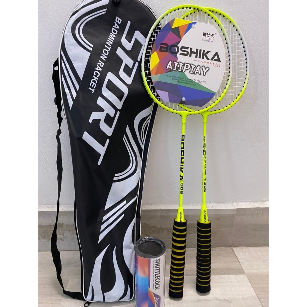 Set 2 chiếc vợt cầu lông BOSHIKA/ZHIBO TAY CẦM ĐỆM MÚT tặng kèm 03 quả ...