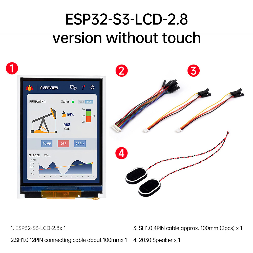 Pcbfun ESP32-S3-LCD-2.8 ESP32-S3-LCD-2.8B ESP32-S3 Màn hình LCD 2,8 inch Wifi Bảng phát triển ...