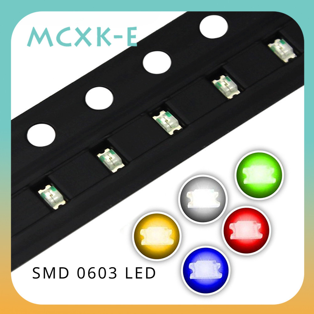 100 Chiếc 0603 SMD LED Phát Sáng Diode Bộ Đèn Chip Hạt Ánh Sáng Ấm ...