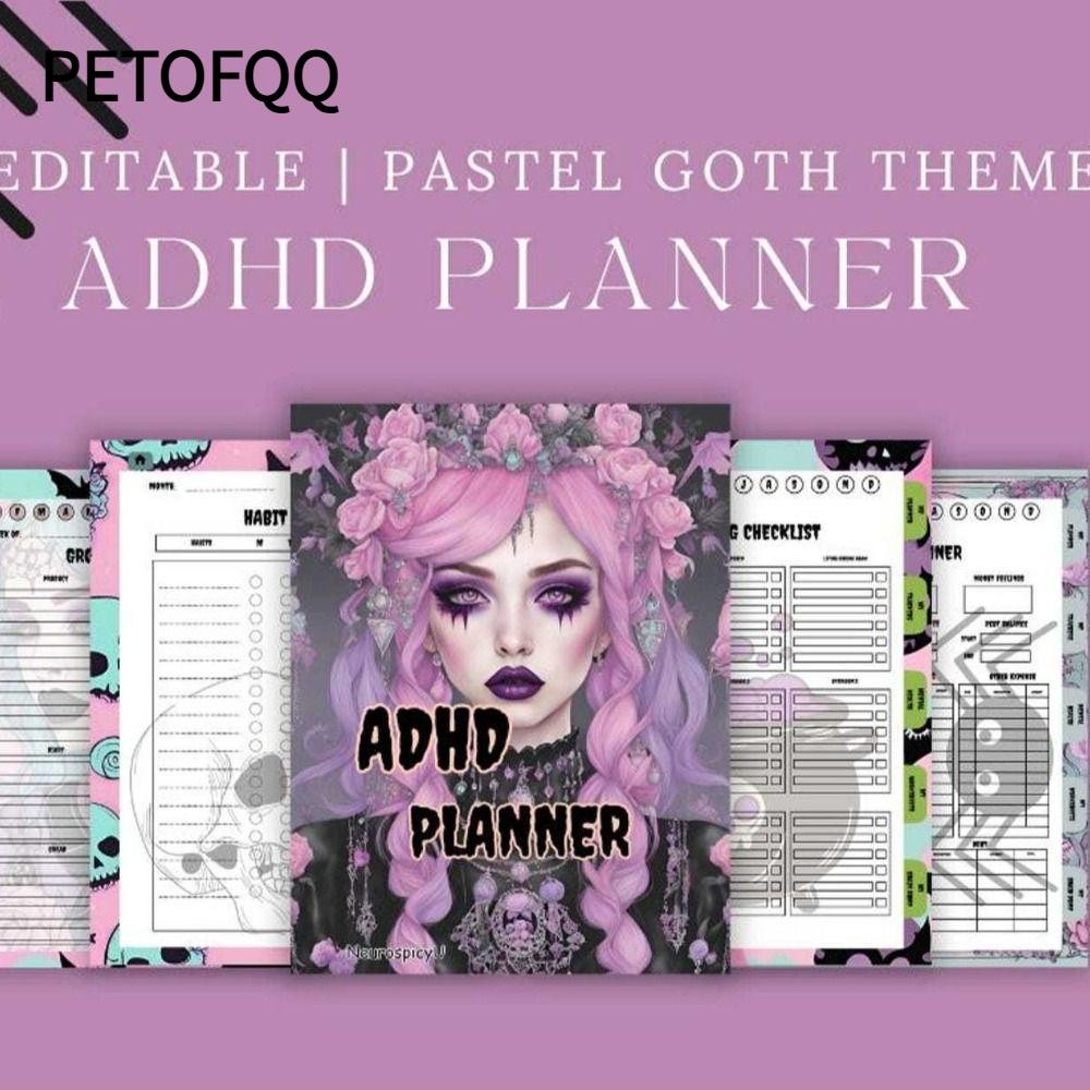 Petofqq Pastel Goth ADHD Planner, Công cụ lập kế hoạch ADHD lấy cảm ...