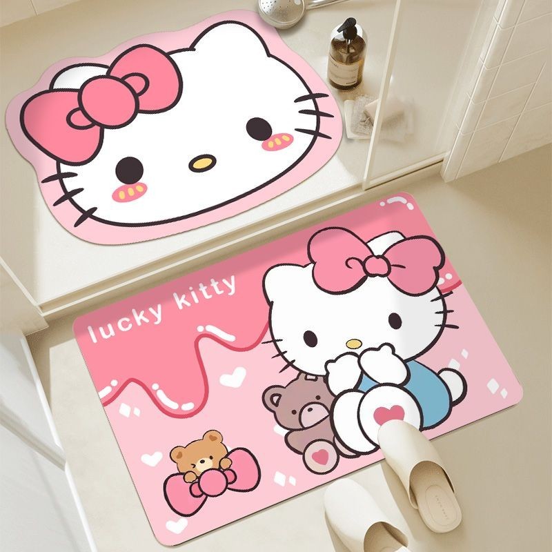 Hello Kitty Spring Breath Pink Diatom Mud Thảm trải sàn phòng tắm dễ ...