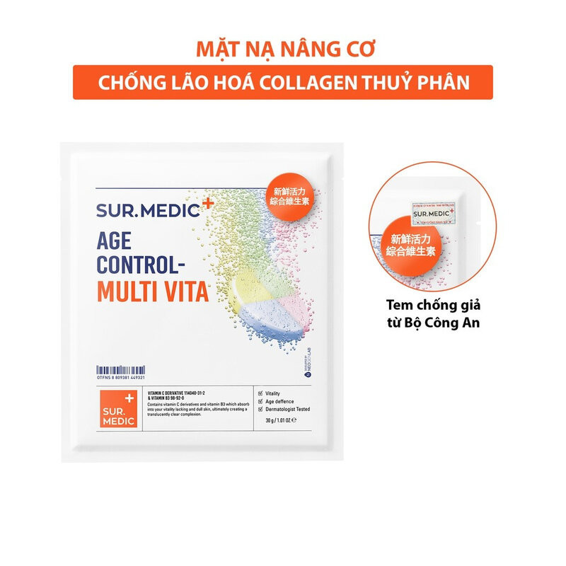 Mặt Nạ Cung Cấp Multi Vitamin Sur.Medic+ Age Control Multi Vita Mask ...