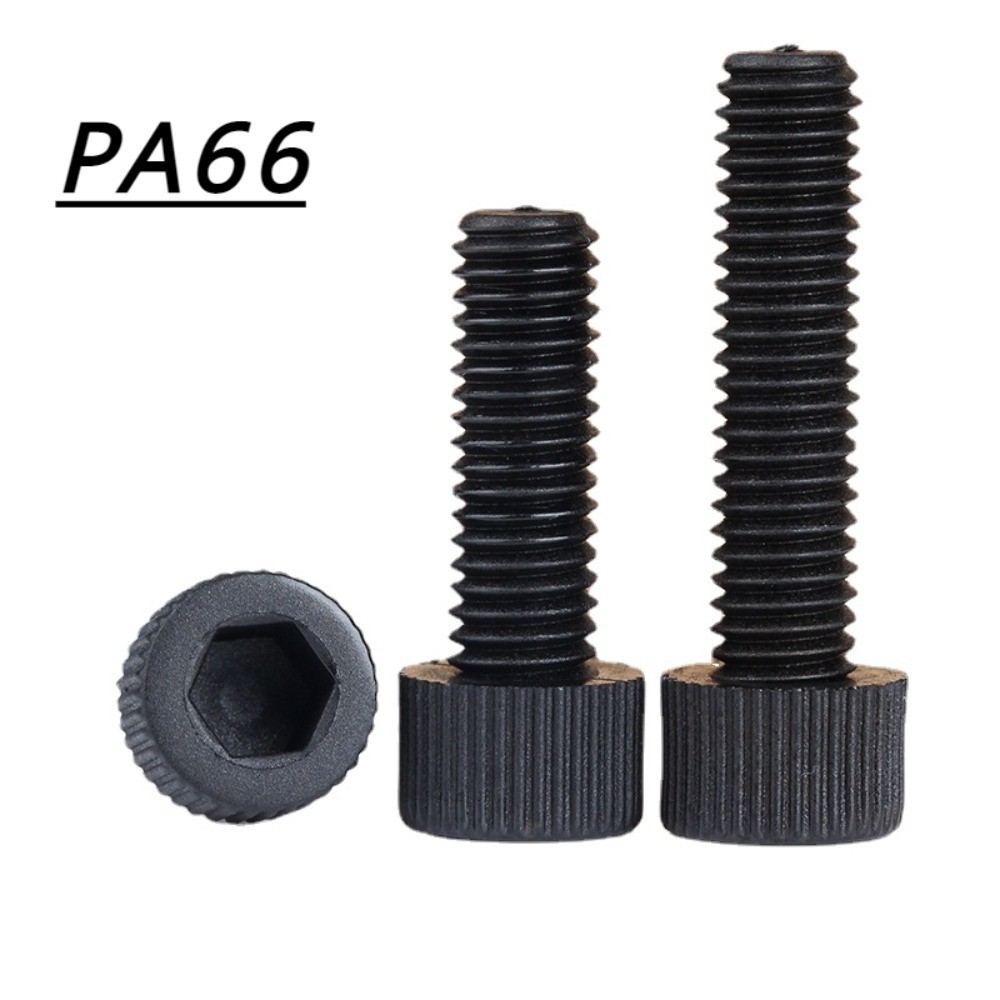 [Kzs] Ốc vít nhựa màu đen Vít đầu hình trụ PA66 Vít ổ cắm hình lục giác Nylon M6-M12 | Shopee ...