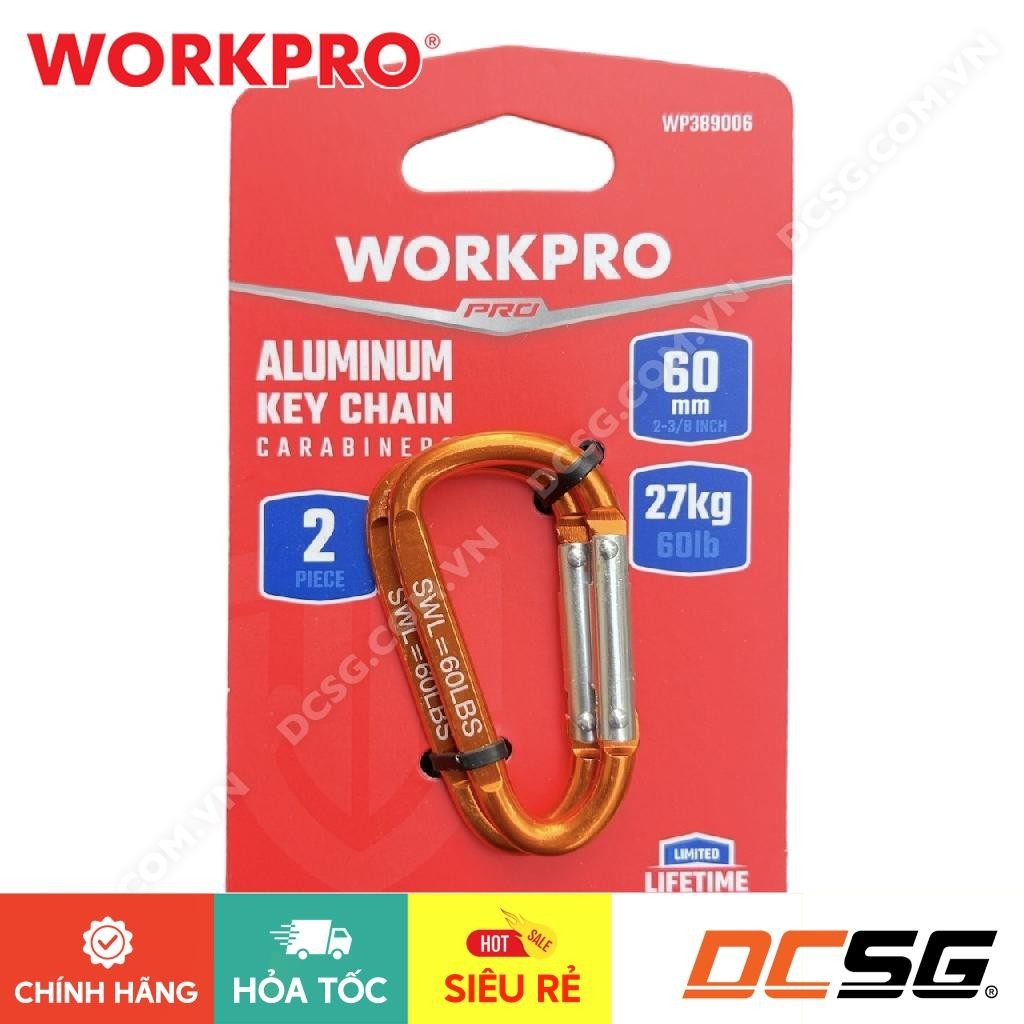Bộ 2 cái móc khóa hình chữ D thân nhôm, có lò xo WORKPRO | DCSG | Shopee Việt Nam