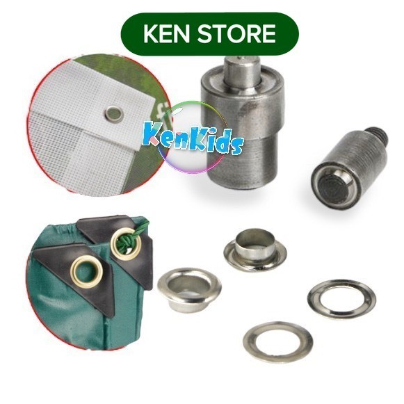 Bộ cối đóng khoen ore cho máy dập tay , khuôn ore mắt cáo cho máy dập khuy bạt khoen tròn may ...