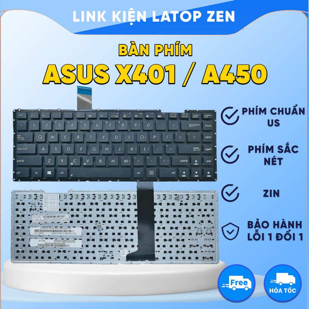 Bàn Phím Asus A450 B830 P450 F452 X401 X452 X450 K450 (BH 6 THÁNG 1 ĐỔI ...