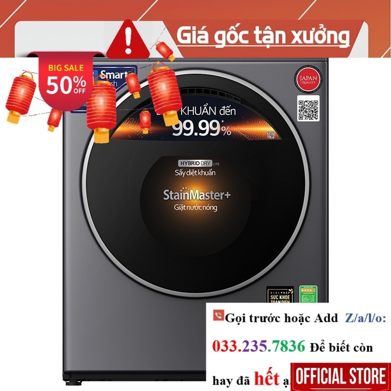 Máy giặt lồng ngang Panasonic Inverter 9Kg NA-V90FC1LVT >P&G | Shopee Việt Nam