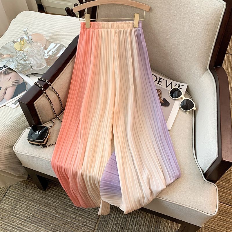 Xếp Ly 2023 Màu Gradient Quần Ống Rộng Nữ Mùa Hè 2023 Phong Cách Mới Cao Cấp Mỏng Phong Cách ...