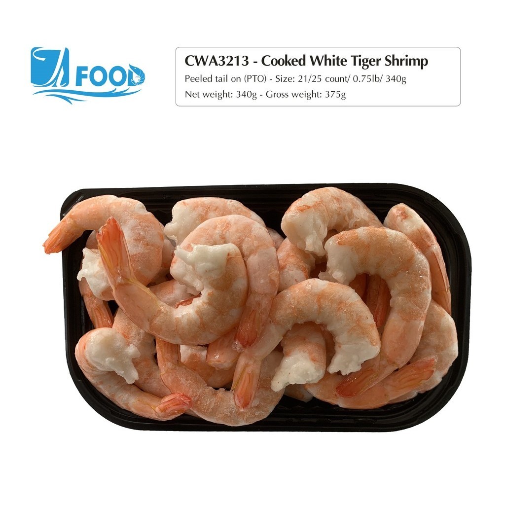 Tôm thẻ hấp nguyên vị, lột vỏ chừa đuôi Size 21/25, NW 340g (Khay) | Shopee Việt Nam
