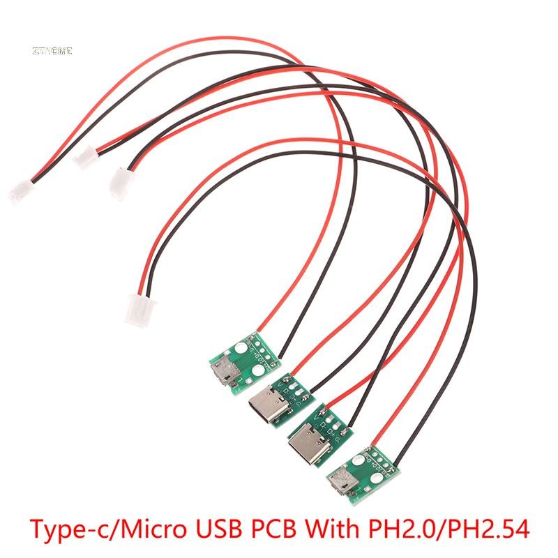 [Zthome] Type-c PCB Với Bộ Chuyển Đổi Cabel Micro USB Sang DIP Đầu Nối Nữ Đột Phá Ban Cáp Sạc ...
