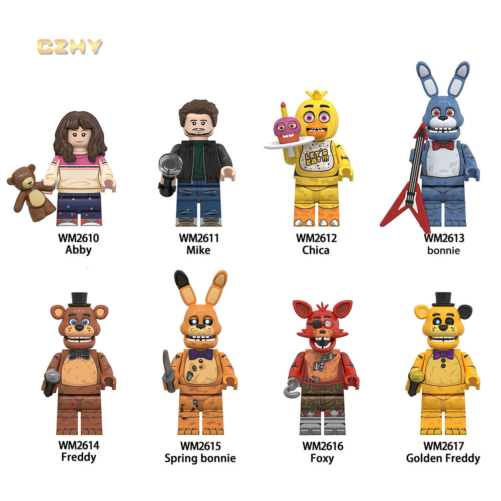Fnaf Đồ Chơi Mini Freddy Chica Bonnie Foxy Abby Mike Nhân Vật Khối Xây ...