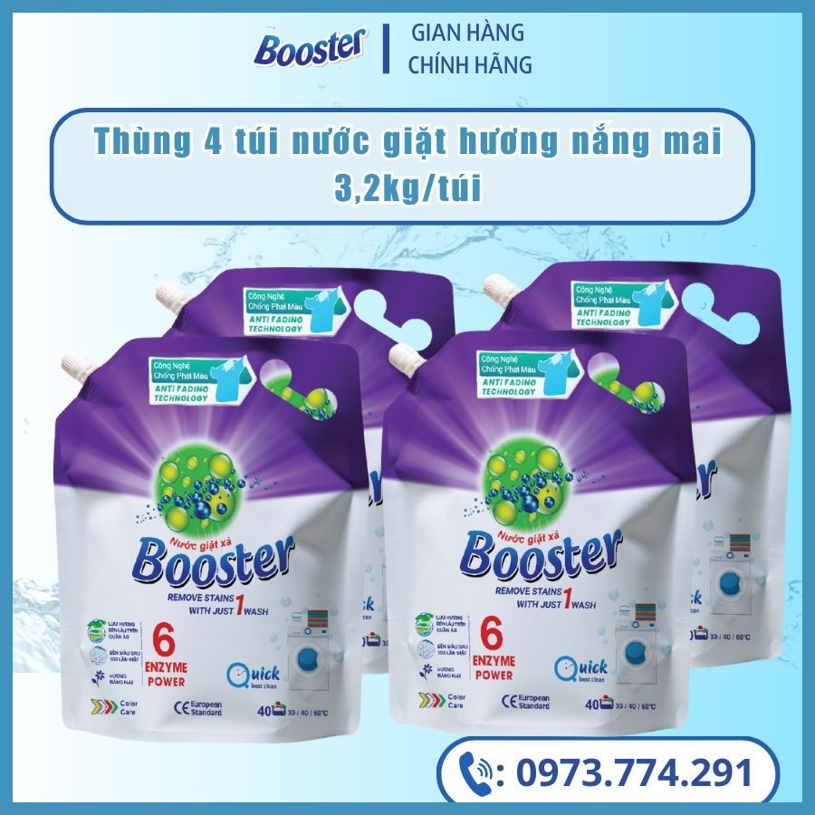 Thùng nước giặt xả Booster, nước giặt bosster túi 3,2kg - 3.7KG ...