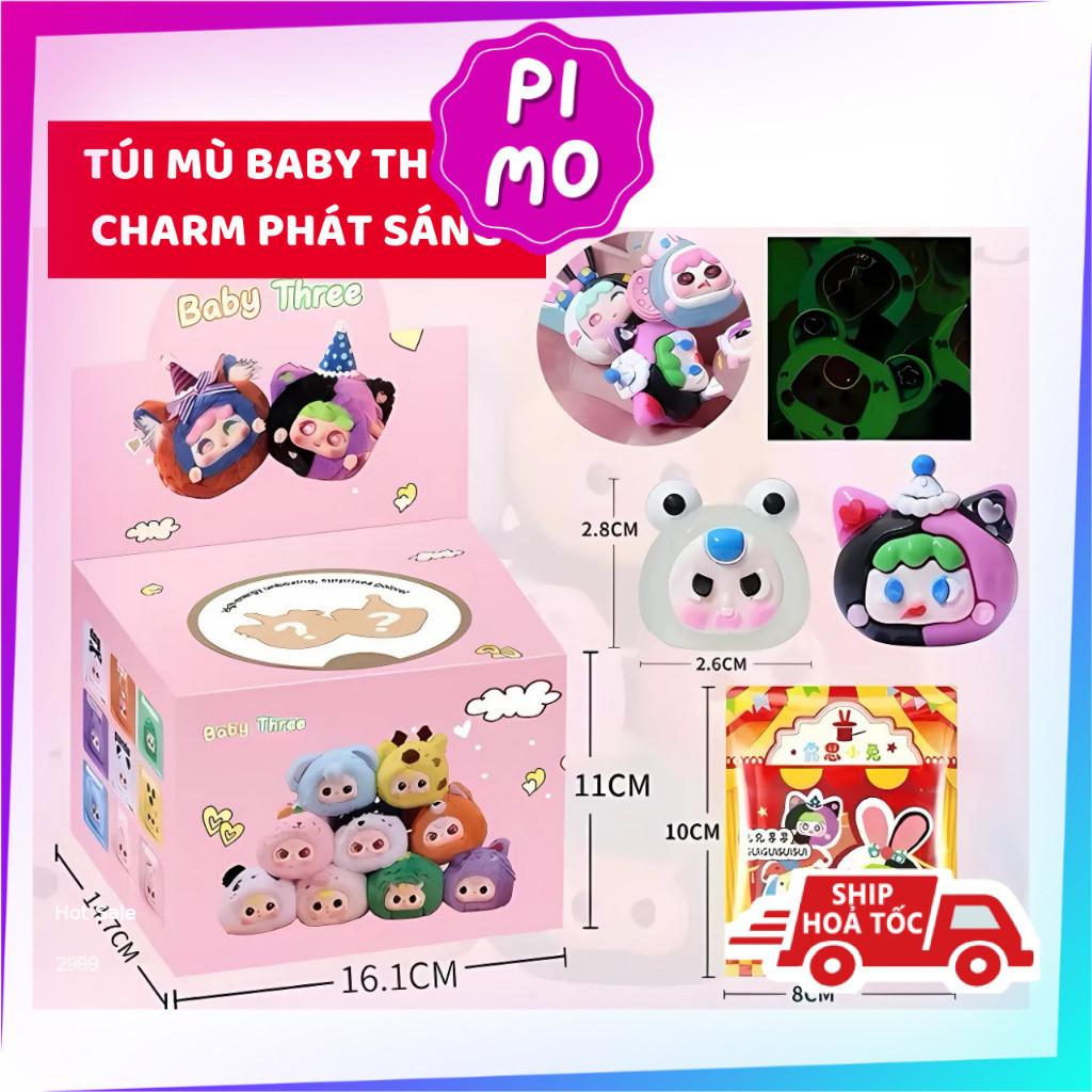Hộp 32 túi mù Migo blind box Baby Three dạ quang phát sáng nhiều mẫu - Đồ chơi PIMO | Shopee ...