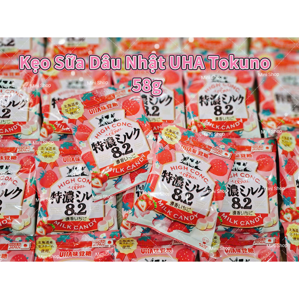Kẹo UHA Tokuno Nhật Vị Sữa Dâu 58g leetrinh15 | Shopee Việt Nam