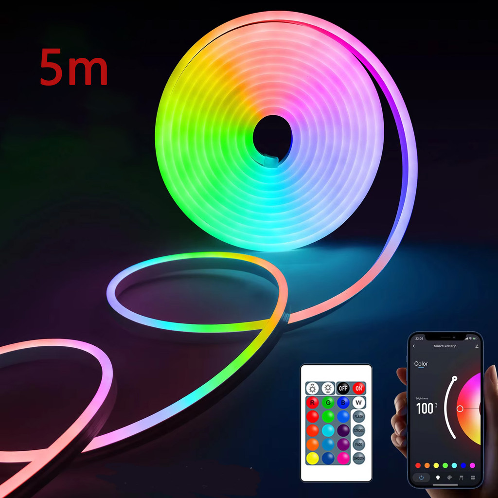 5v 24V RGB Neon LED Strip 5M IP65 Chống Nước DIY USB Neon Strip Tuya ...