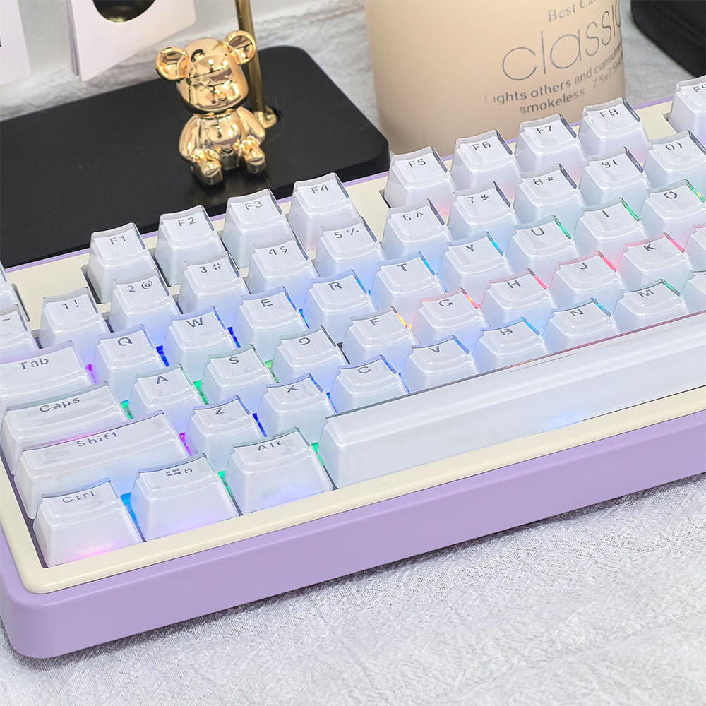 Trắng Jello Keycap 104 / 123 Phím OEM Profile PC Double Shot Light ...