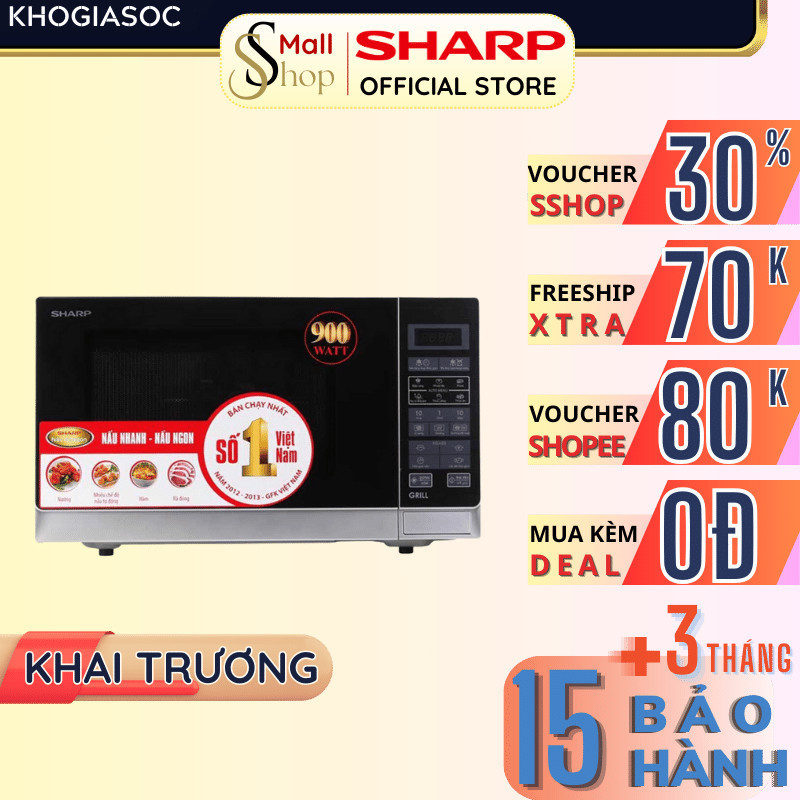 Lò vi sóng điện tử có nướng Sharp 25 Lít Chính hãng, giá tốt có trả góp ...