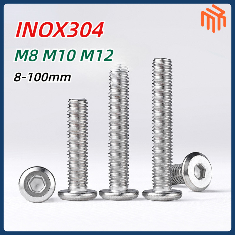 [MX1] 8LI 10LI 12LI Ốc vít đầu lục giác dẹp mỏng vát inox 304, Bu Lông Đầu Phẳng Trong Nhà，Đầu ...