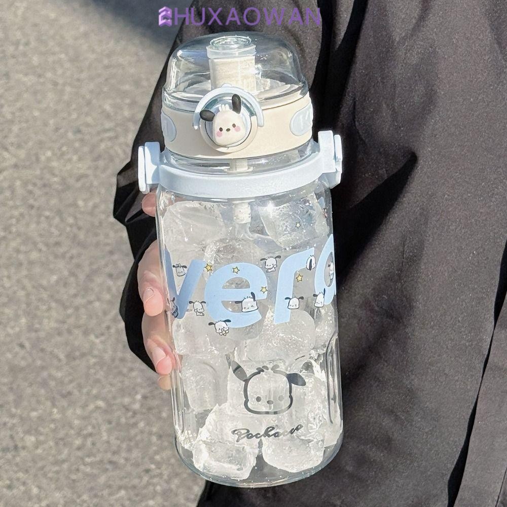 Chai Ống Hút Nước ZHUXAOWAN, Cốc Nhựa Sữa Kitty 850ml, Thiết Bị Tập Gym Chống Bụi Có Nắp Ống Hút ...
