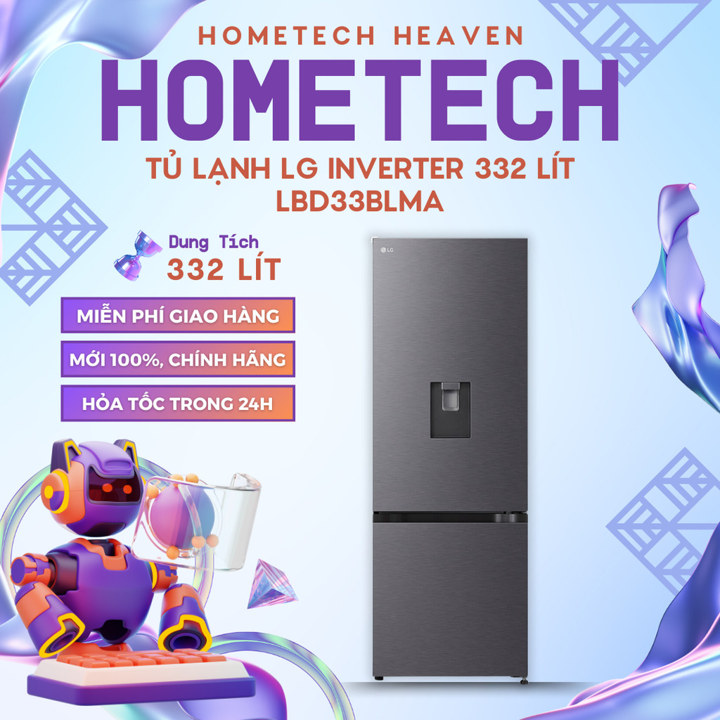 [GIAO LẮP MIỄN PHÍ] LBD33BLMA - Tủ lạnh LG Inverter 332 lít LBD33BLMA ...