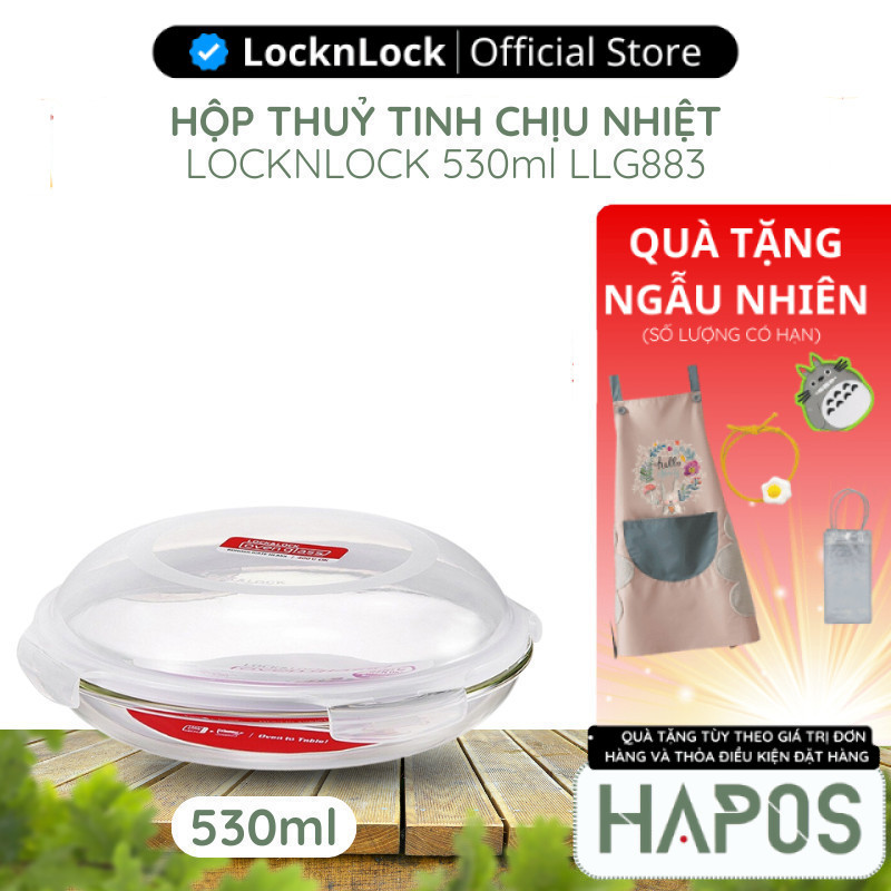 Hộp thủy tinh chịu nhiệt hình tròn Chính hãng LocknLock Glass food ...