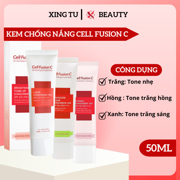 Kem Chống Nắng CELL FUSION C Đỏ Xanh Hồng Kem Chống Nắng Dưỡng Trắng và ...