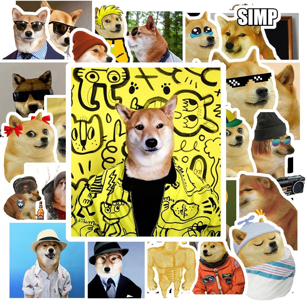 Bộ 50 cái Sticker Cheems Meme, Sticker Cheems Chống Nước, Sticker Chó ...