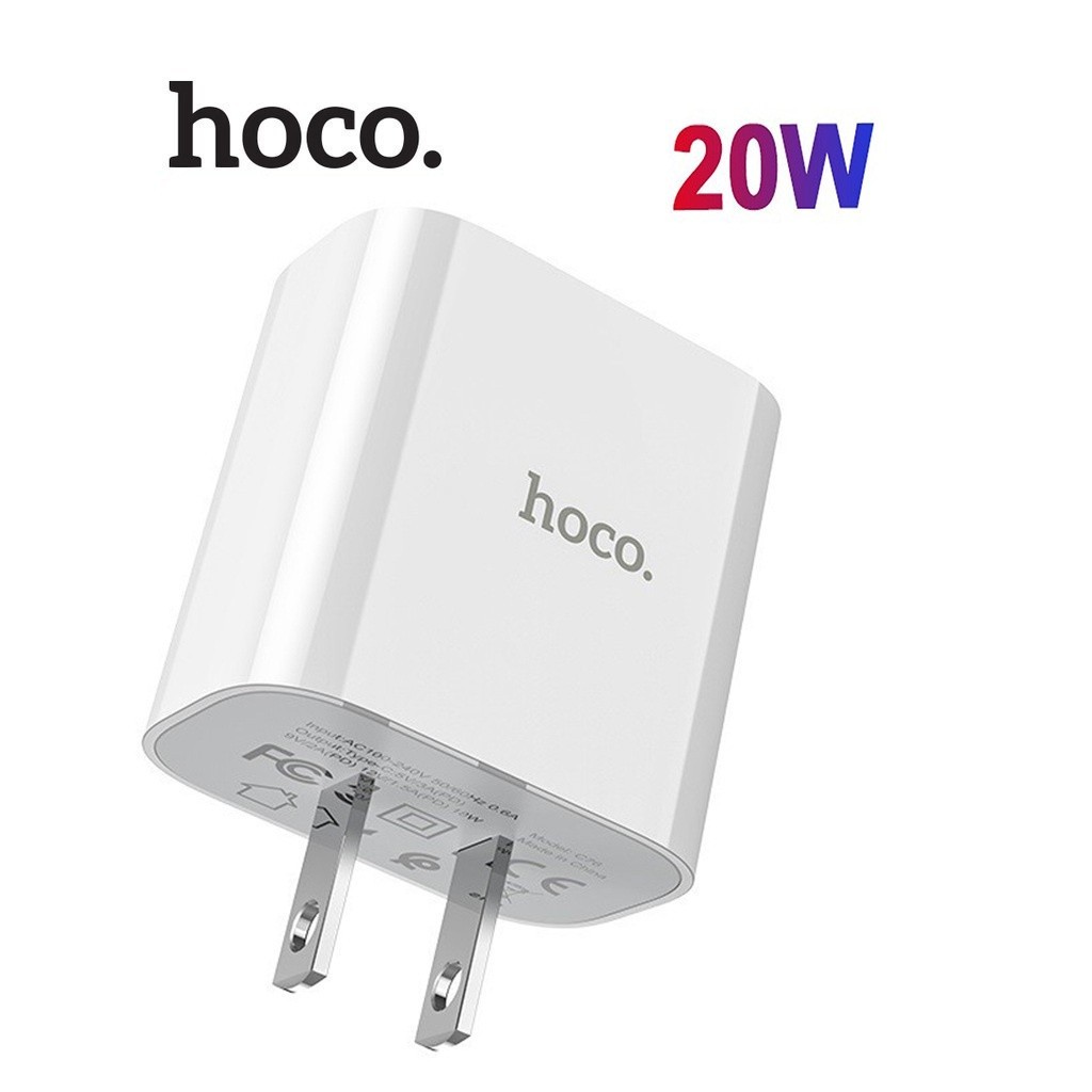 Cốc sạc nhanh PD20W Hoco C76 Plus 1 cổng Type-C hỗ trợ sạc nhanh 3A ...