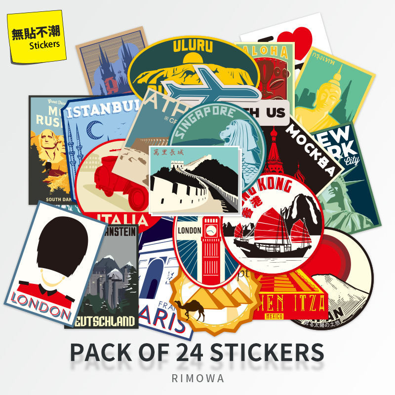 World Landmark Building Rimowa Vali Sticker Retro Rimowa Vali Notebook ...