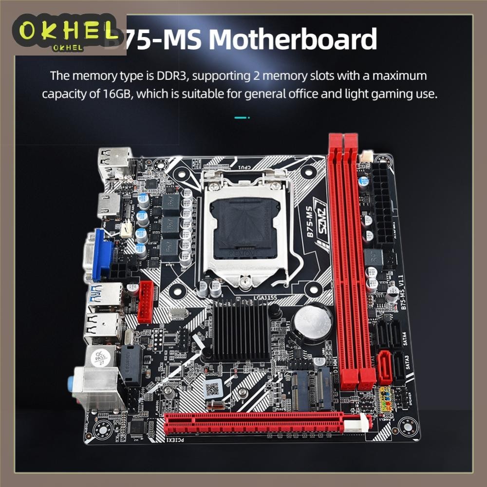 [Okhello.vn] Bo mạch chủ 24Pin B75-MS Dung lượng tối đa 16GB Mainboard ...