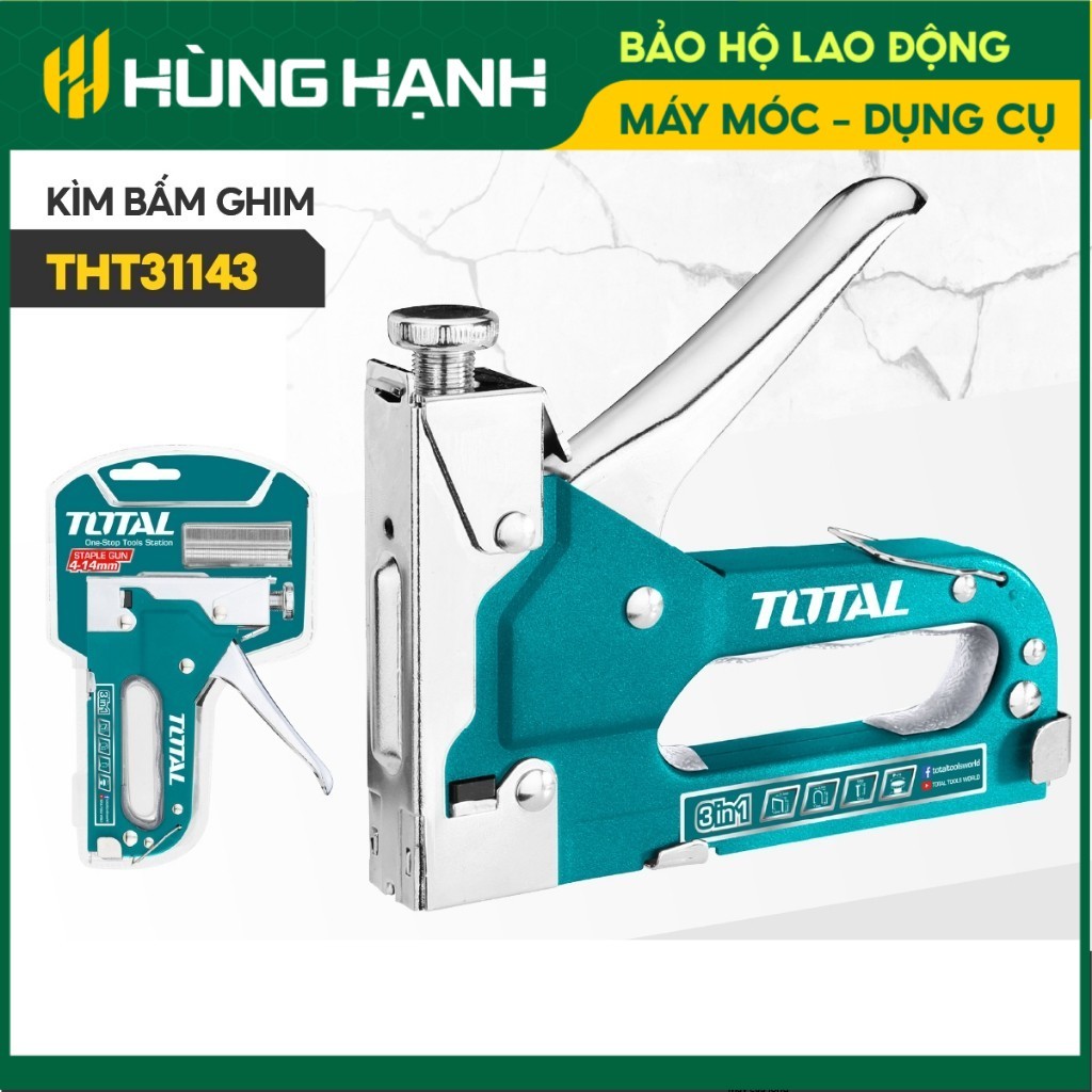 Kìm bấm đinh ghim đa năng 3 trong 1 Total THT31143 điều chỉnh lực bắn ...