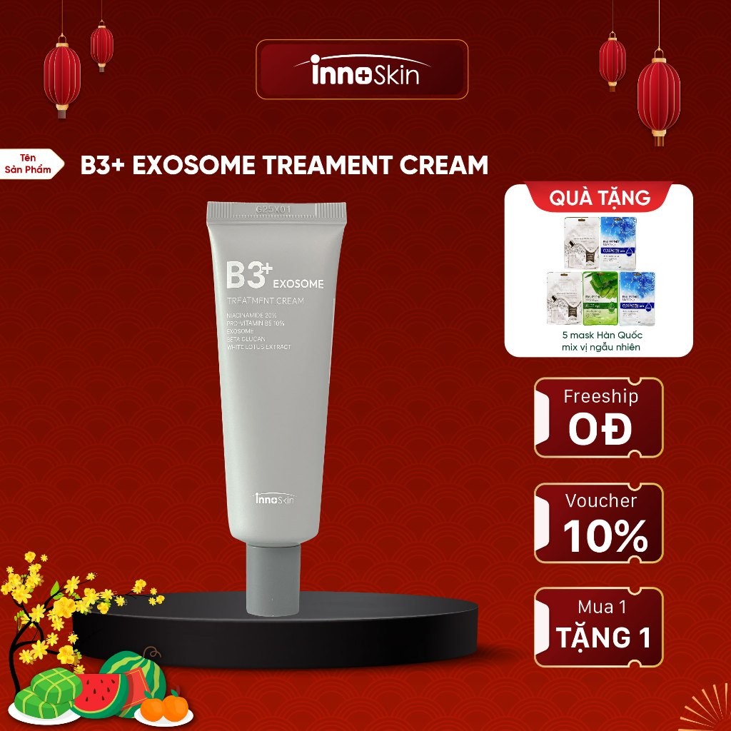 Kem Dưỡng B3 Innoskin Exosome Treatment Cream 50ml, Niacinamide 20%, B5 10%, Dưỡng Ẩm, Phục Hồi ...