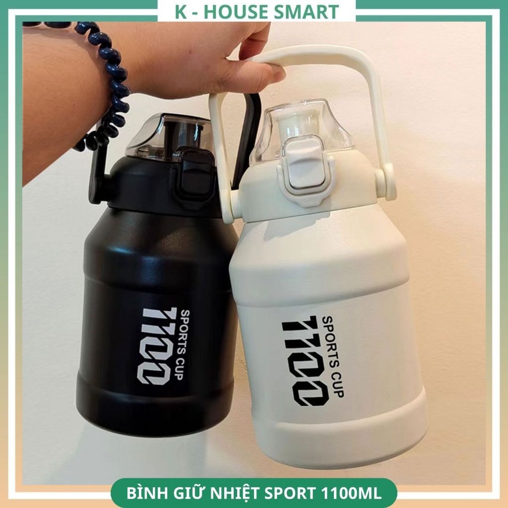 Bình giữ nhiệt Sport K House 1100ML, bình nước thể thao inox 316 cao cấp giữ nhiệt siêu tốt có ...