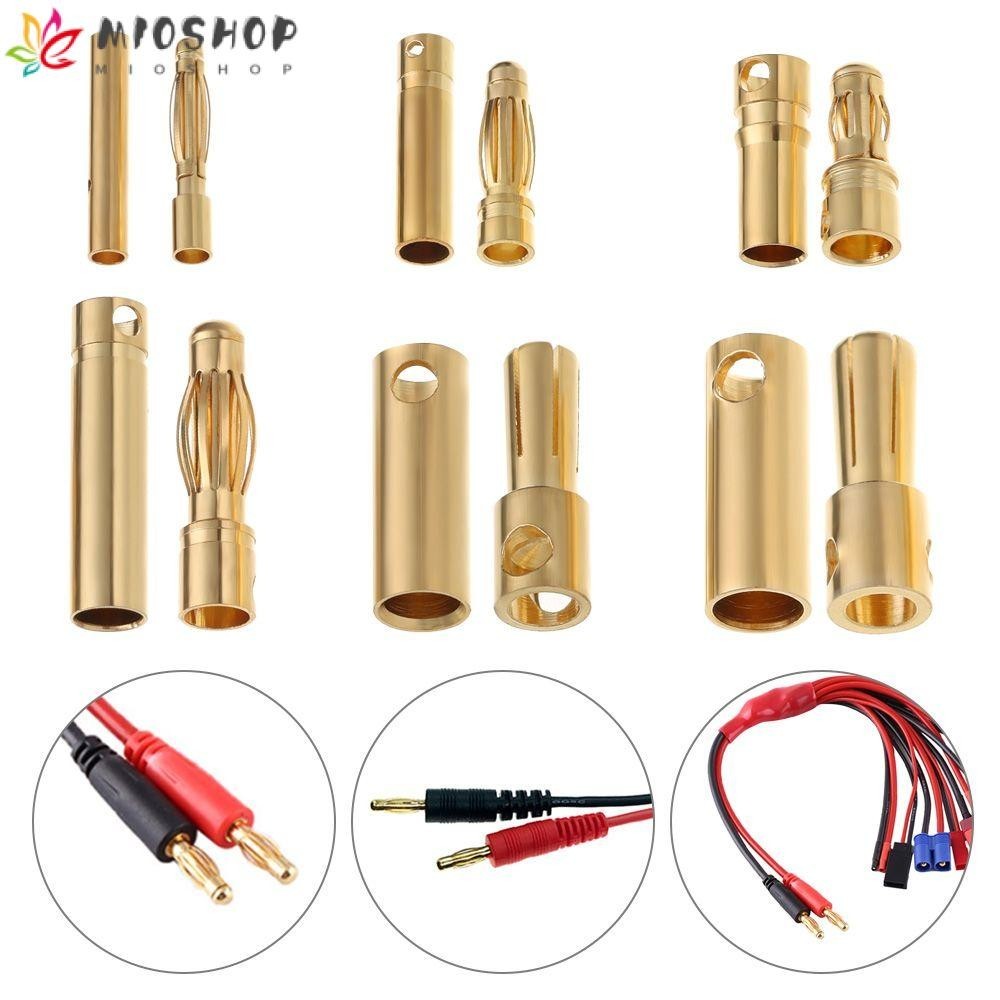 Mioshop 10 Cặp 2 / 3 / 3.5 / 4 / 5 / 5.5mm Viên Đạn Chuối Cắm Mạ Vàng Cho Mô Hình Máy Bay ...