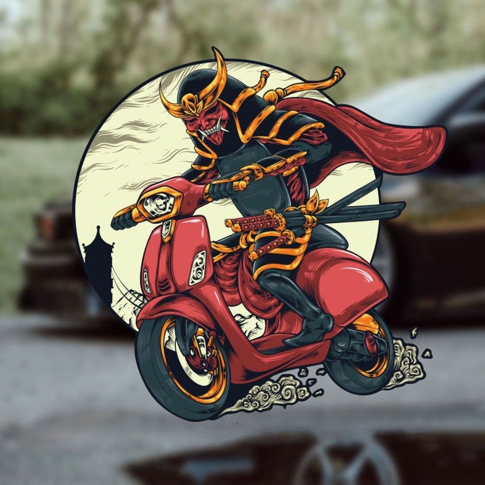 Jdm Samurai Ghost Face Phản Quang Xe Hơi Miếng Dán Xe Máy Chống Trầy ...