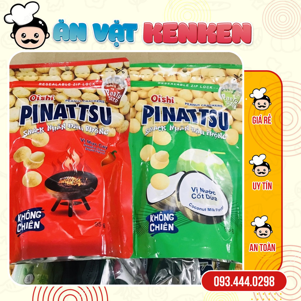 Snack Đậu Phộng Pinatsu Oishi 2 Vị Cốt Dừa Mực Cay (gói 13g) | Shopee ...