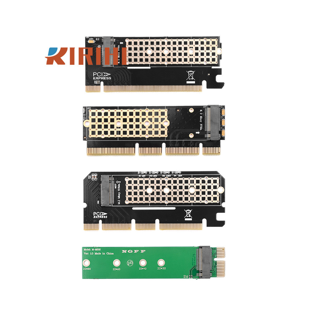 RIRIHI Bộ chuyển đổi PCIE NVME M2 PCI Express 3.0 X1 X4 X8 X16 Bộ chuyển đổi nâng thẻ mở rộng Hỗ ...