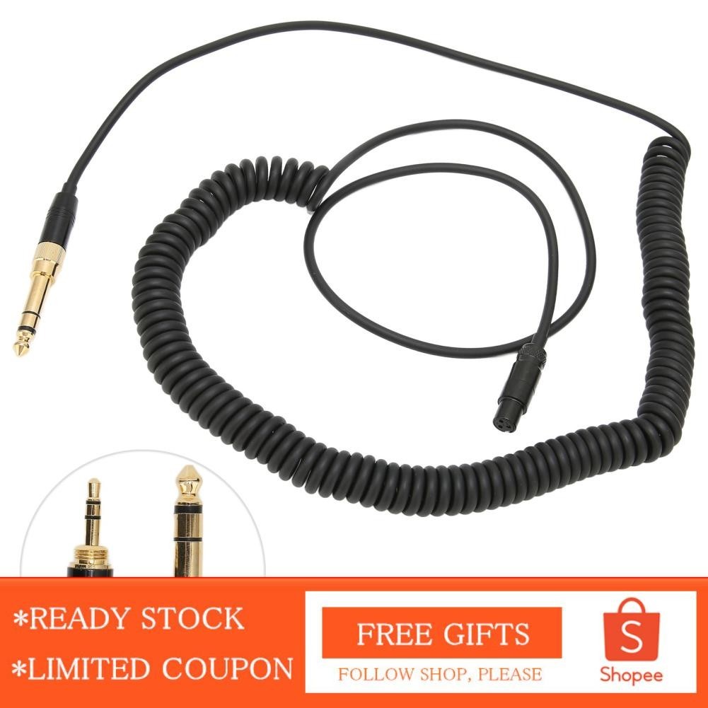 Alwaysonline Black Headphone Spring Cable Replacement Coiled Cord For ...